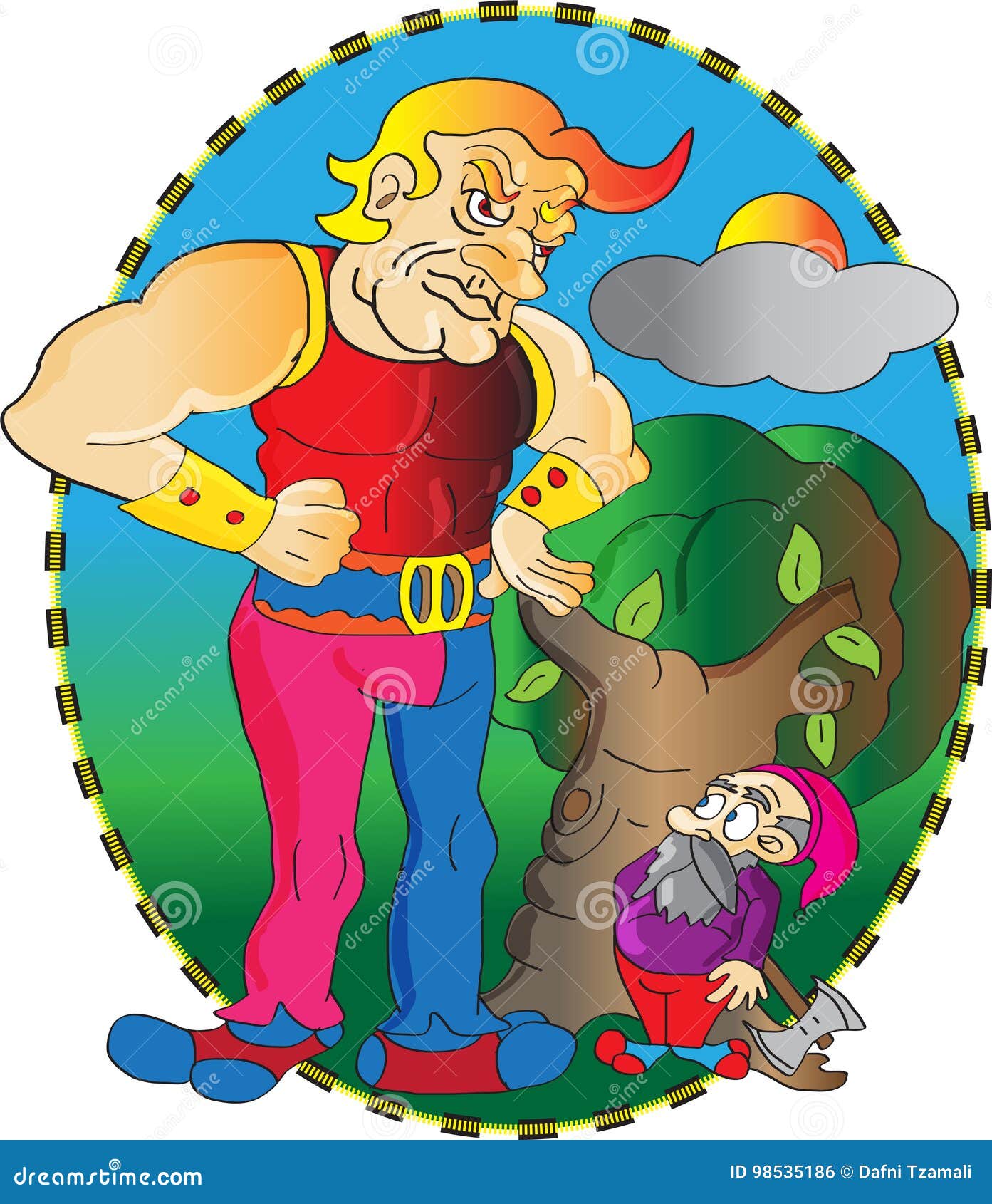 Giant and dwarf stock vector. Illustration of little - 98535186