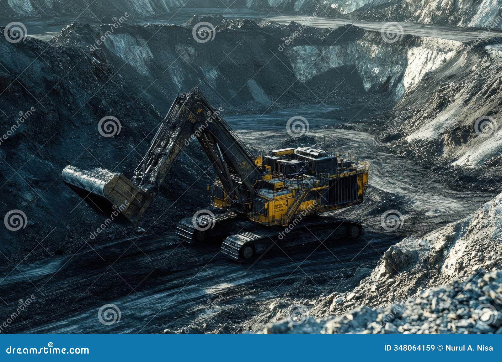 Giant Excavator Working In A Coal Mine Stock Image | CartoonDealer.com ...