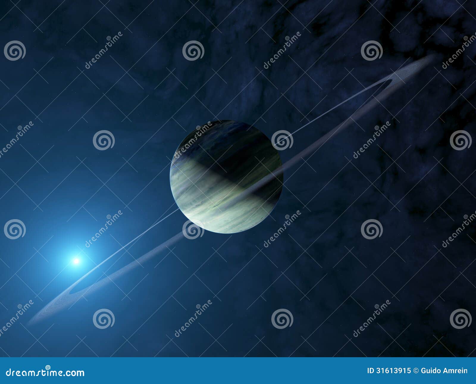 Giant Extrasolar Gas Planet With Ring System Royalty-Free Stock ...