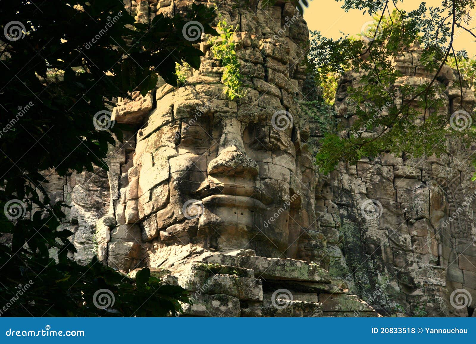 Giant face in Angkor stock photo. Image of asia, voyage - 20833518