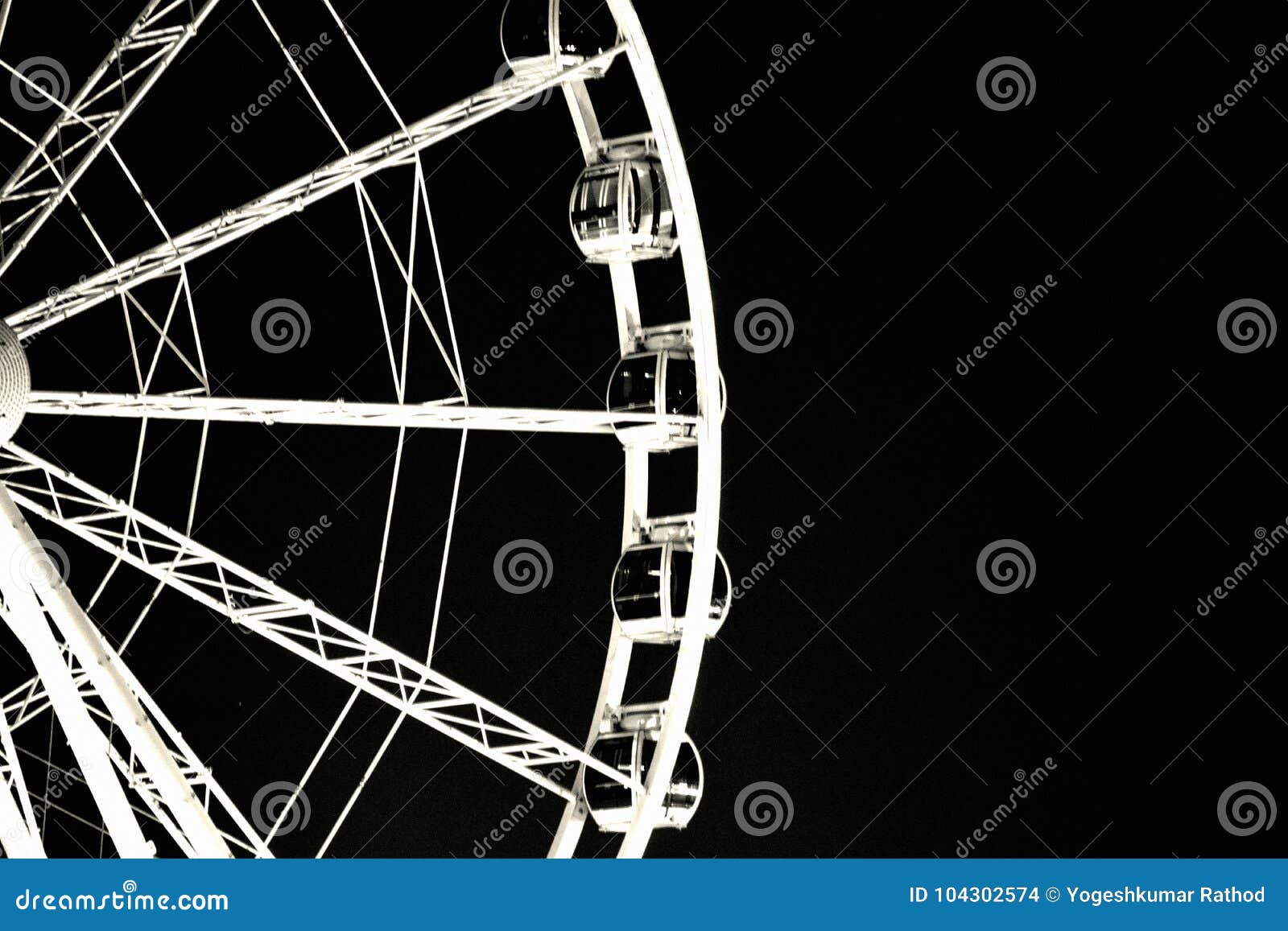 Giant Ferry Wheel in Greyscale Stock Photo - Image of white, color ...