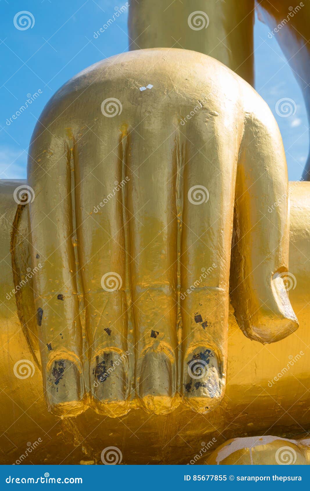 Giant Finger of Golden Buddha Statue. Stock Image - Image of buddhist ...