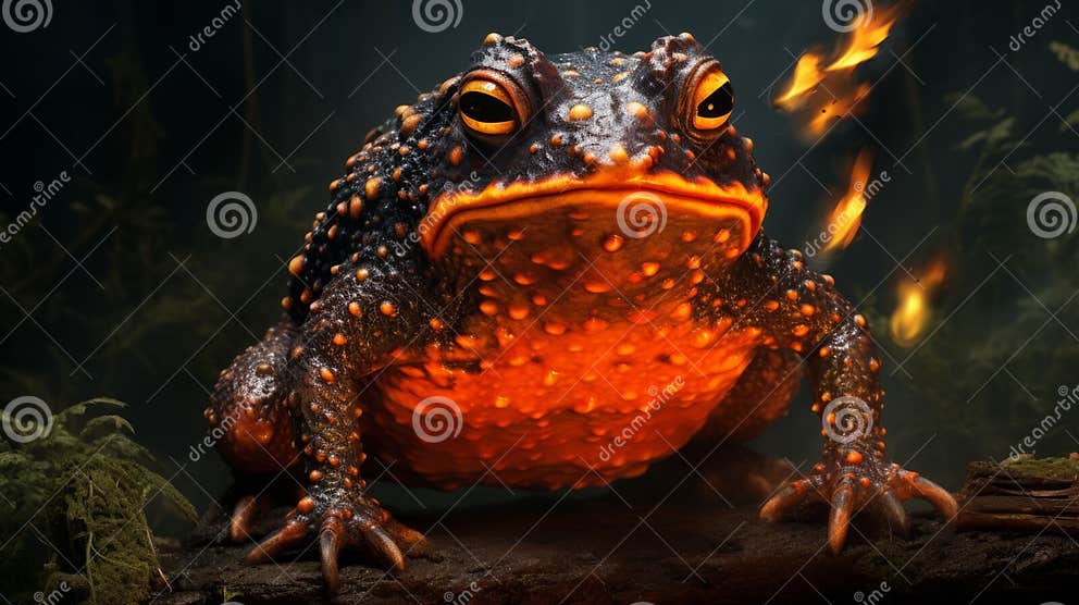 Giant Fire-bellied Toad Realistic and Hyper-detailed Octane Render ...