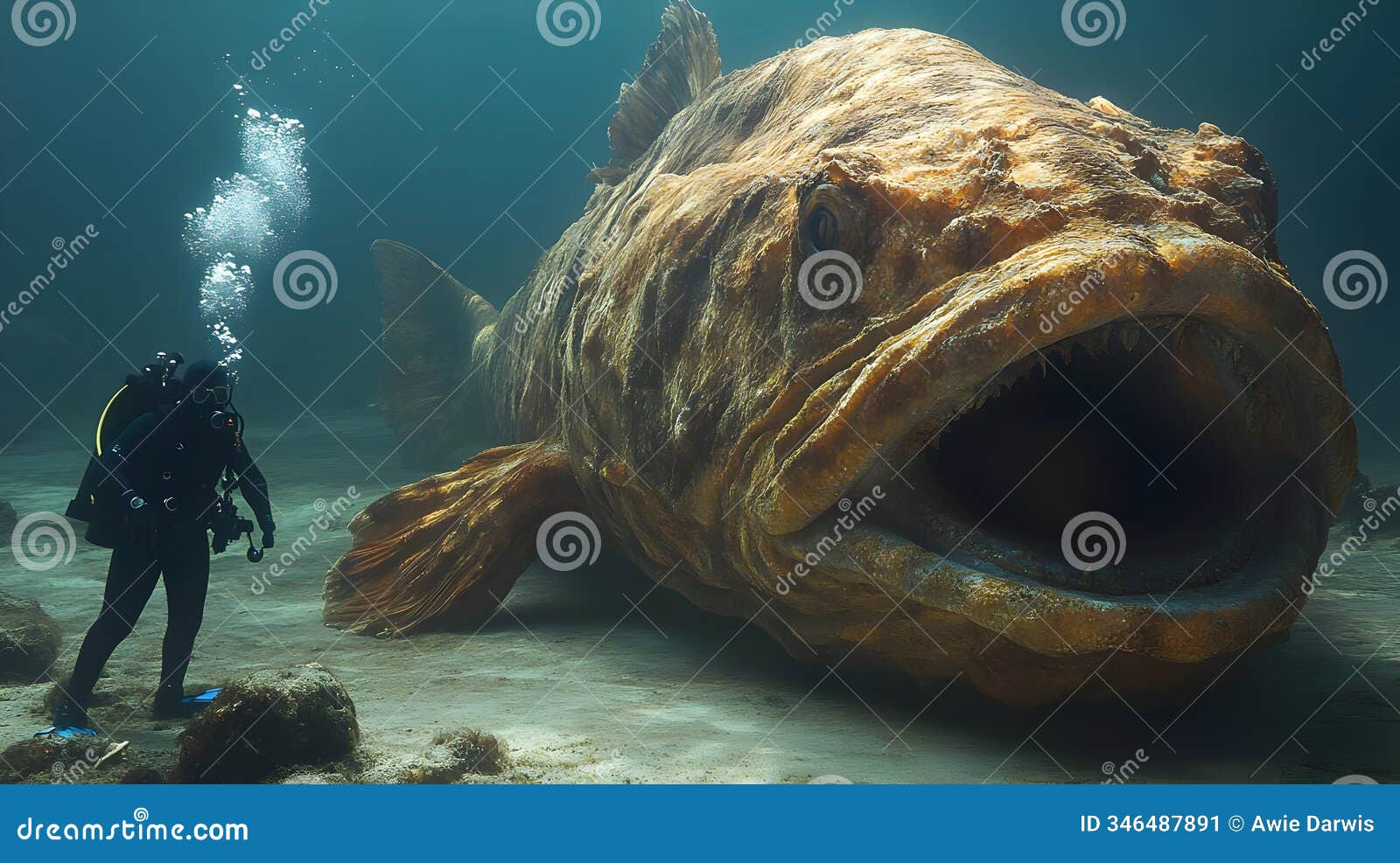 Giant Fish Underwater Illustration Royalty-Free Stock Photography ...