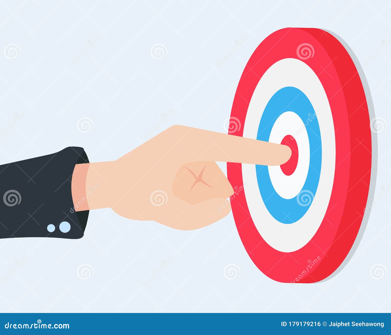 Giant Flat Hand Pointing on Central of Target Stock Vector ...