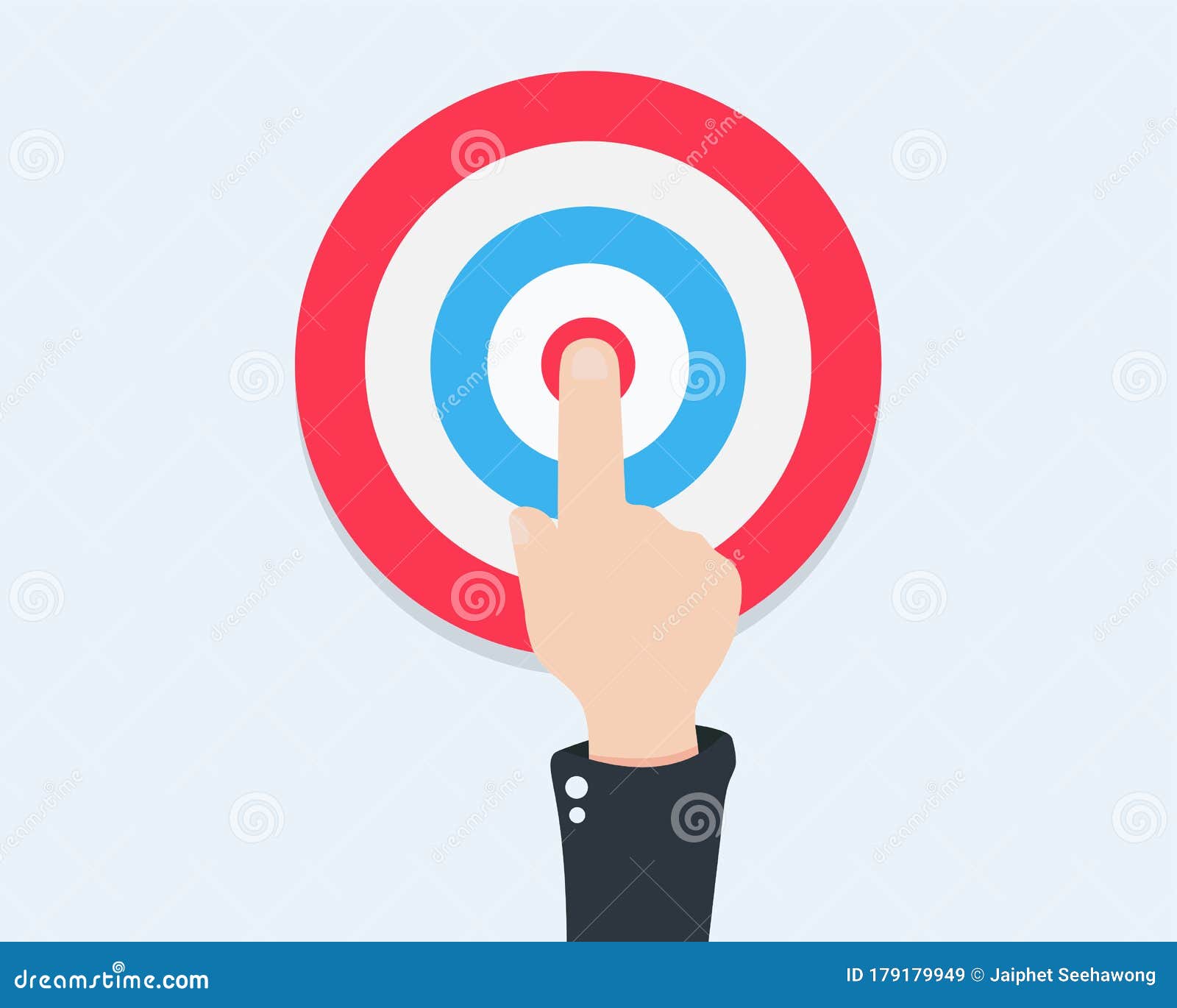 Giant Flat Hand Pointing on Central of Target from Top View Stock ...