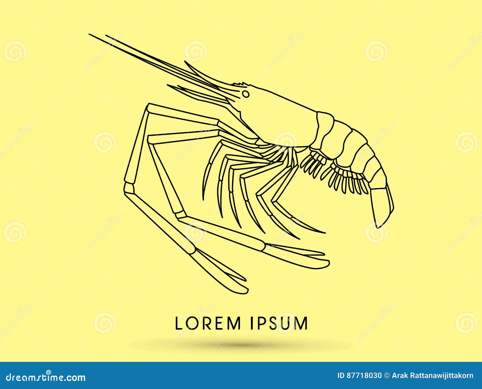 Giant freshwater prawn stock vector. Illustration of background - 87718030