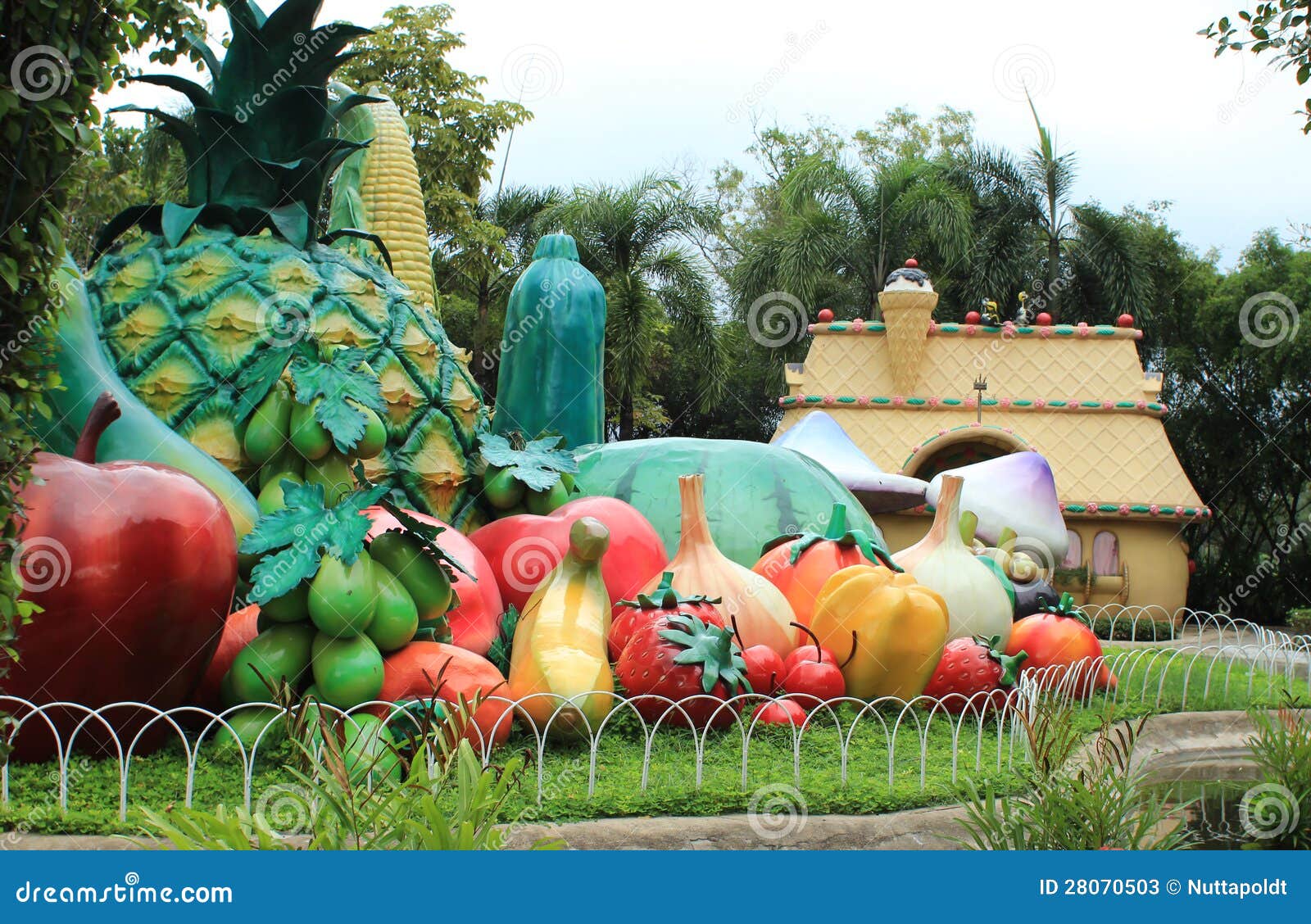 Giant Fruit in the Amusement Park Stock Image - Image of retro, united ...