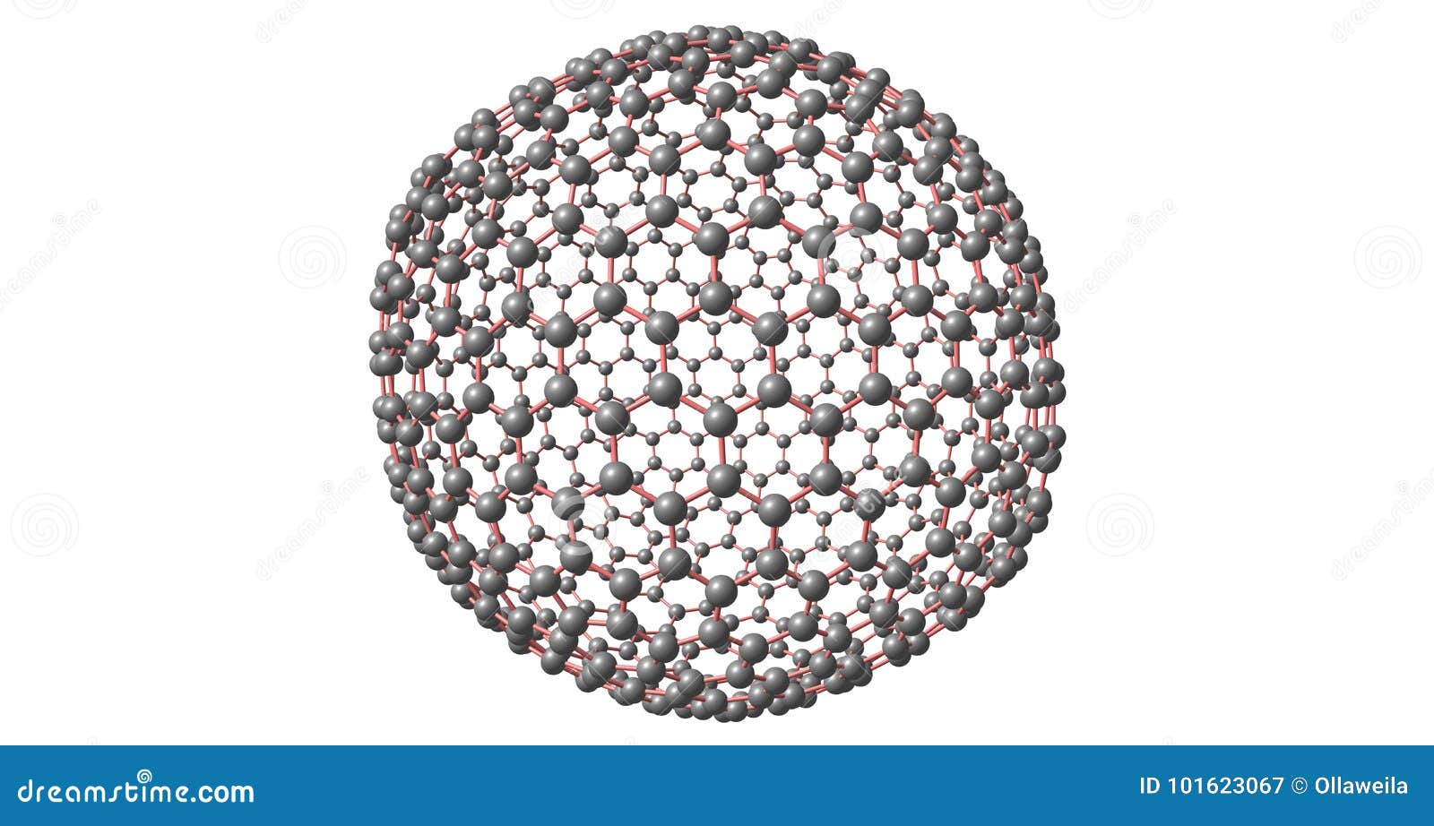 Fullerene C720 Molecular Structure Isolated on White Stock Illustration ...