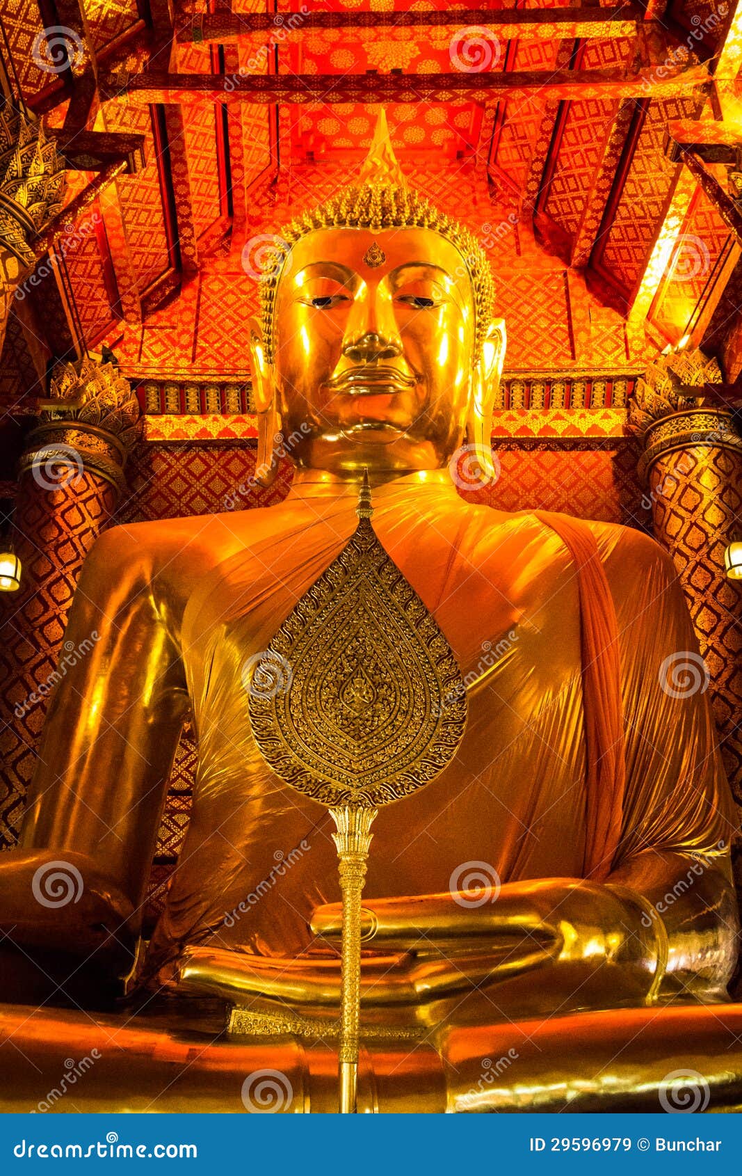 The Giant golden buddha stock image. Image of attraction - 29596979