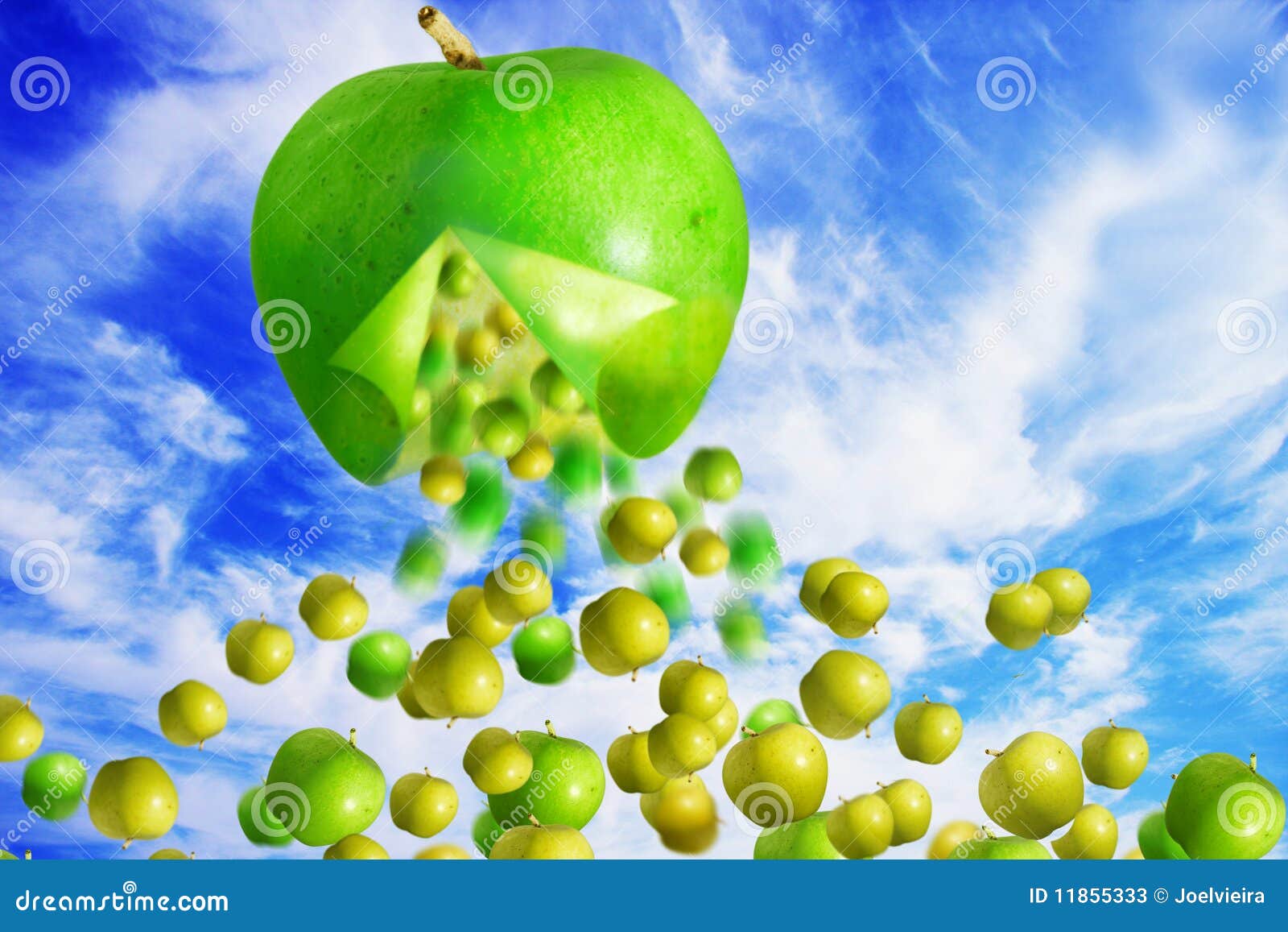 Apple Falling Into The Water With Splash On White Stock Photography ...
