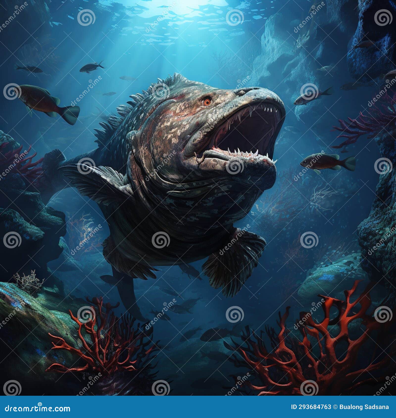 Ai Generated Illustration Wildlife Concept of Giant Grouper Stock ...