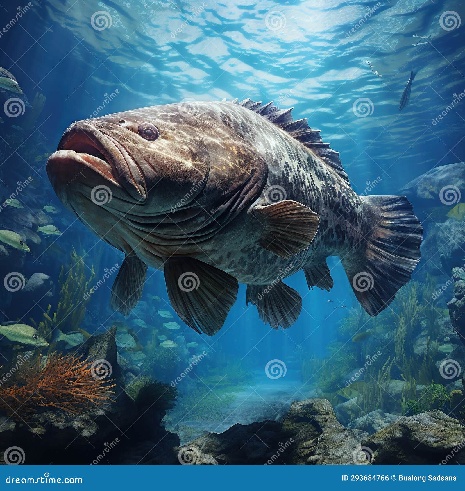 Ai Generated Illustration Wildlife Concept of Giant Grouper Stock ...