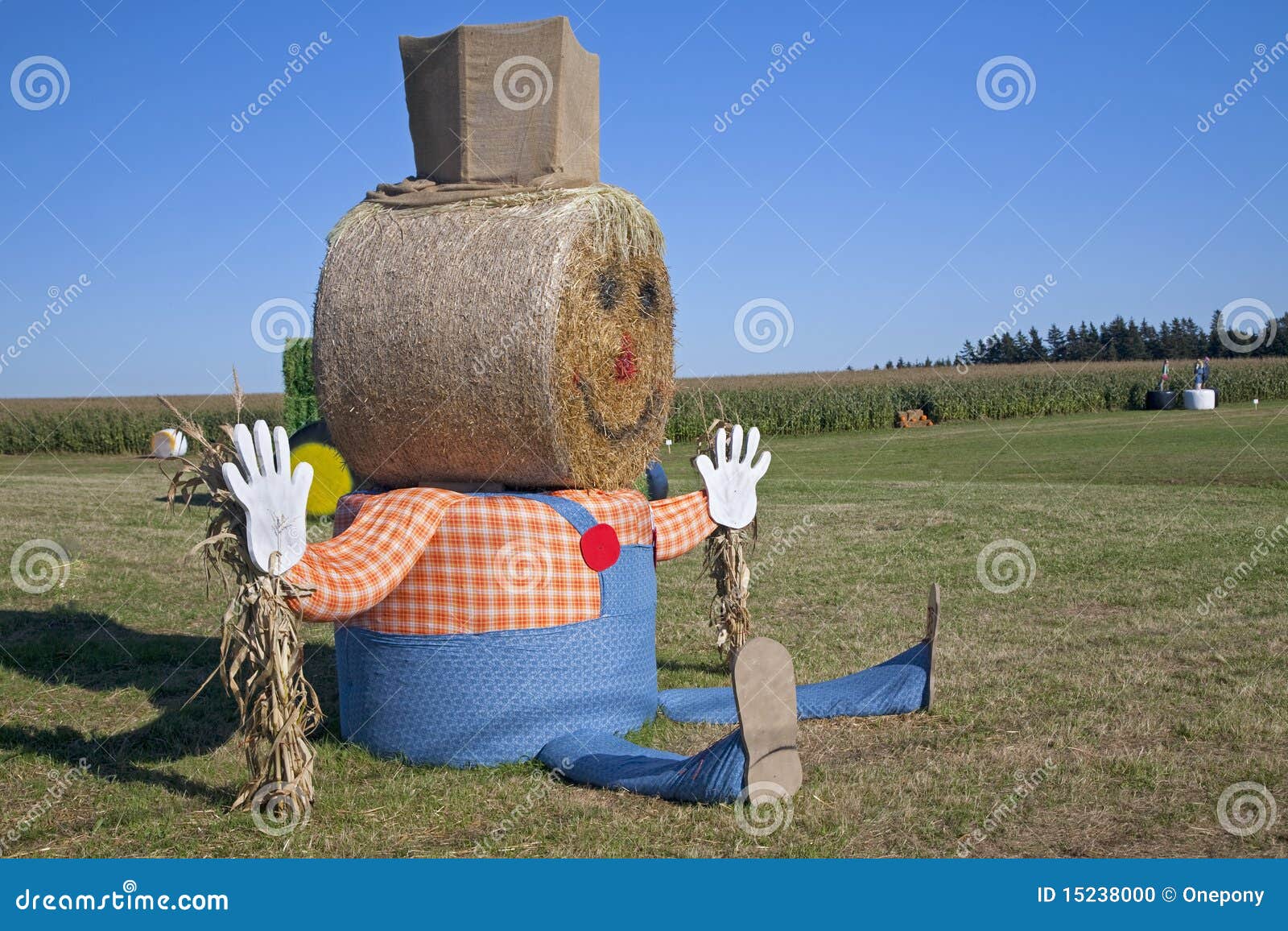 Giant Halloween Scarecrow stock photo. Image of farmland - 15238000