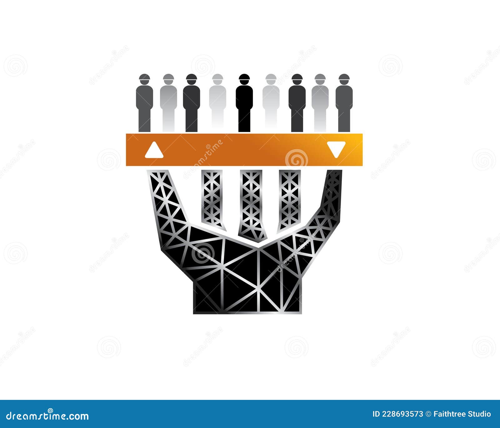 Giant Hand of Construction Worker Asociation Stock Vector ...