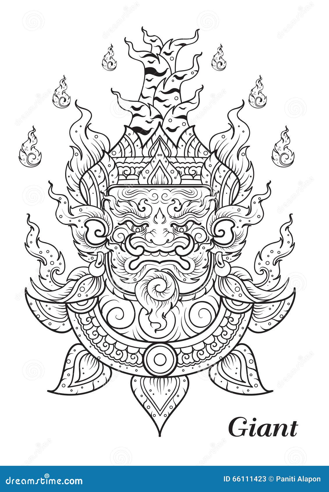 Giant Head Outline Stroke Vector Stock Vector - Illustration of graphic ...