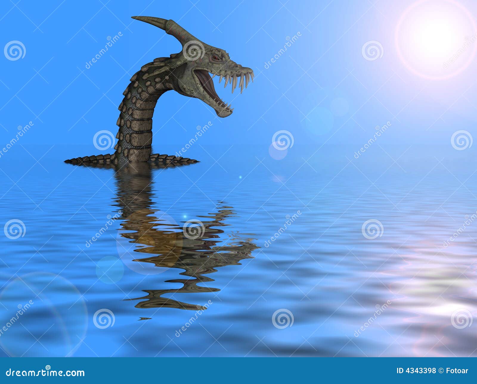 Giant horn snake stock illustration. Illustration of reflection - 4343398