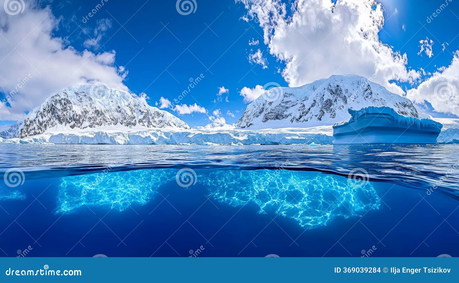 Iceberg Above Water And Partly Hidden Underwater Of Icebergs Floating ...