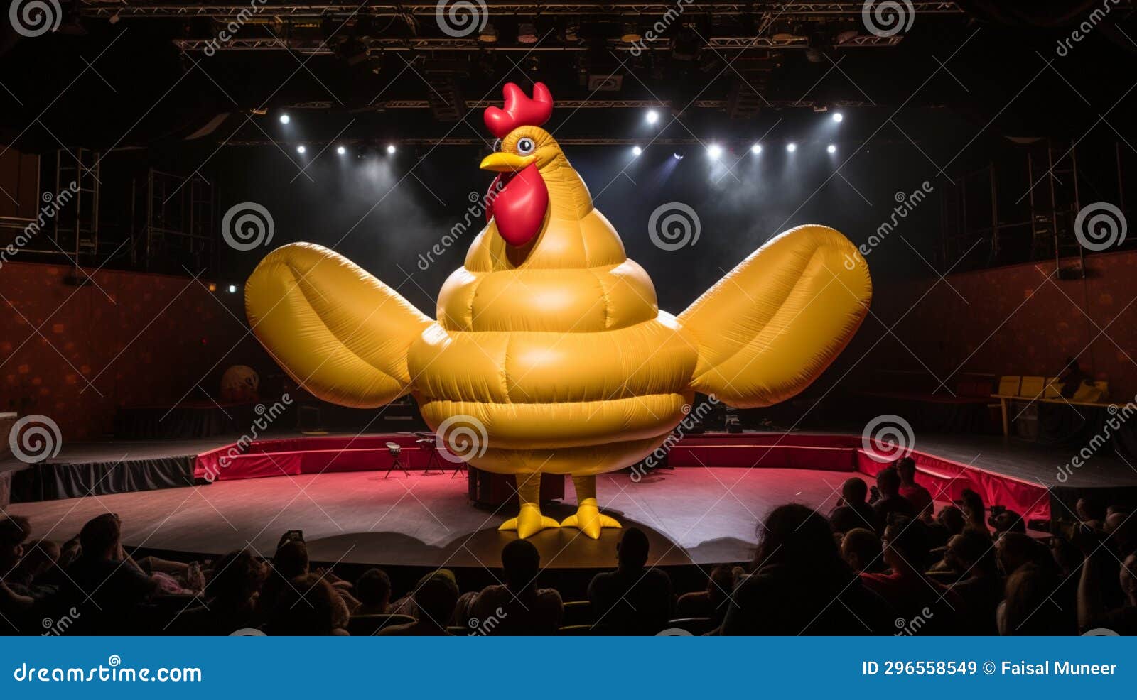 A Giant, Inflatable Rubber Chicken Balloon, Hovering Over a Comedy Show ...