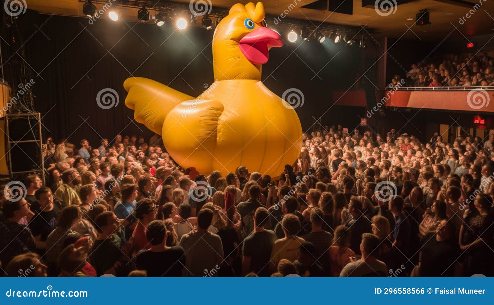 A Giant, Inflatable Rubber Chicken Balloon, Hovering Over a Comedy Show ...