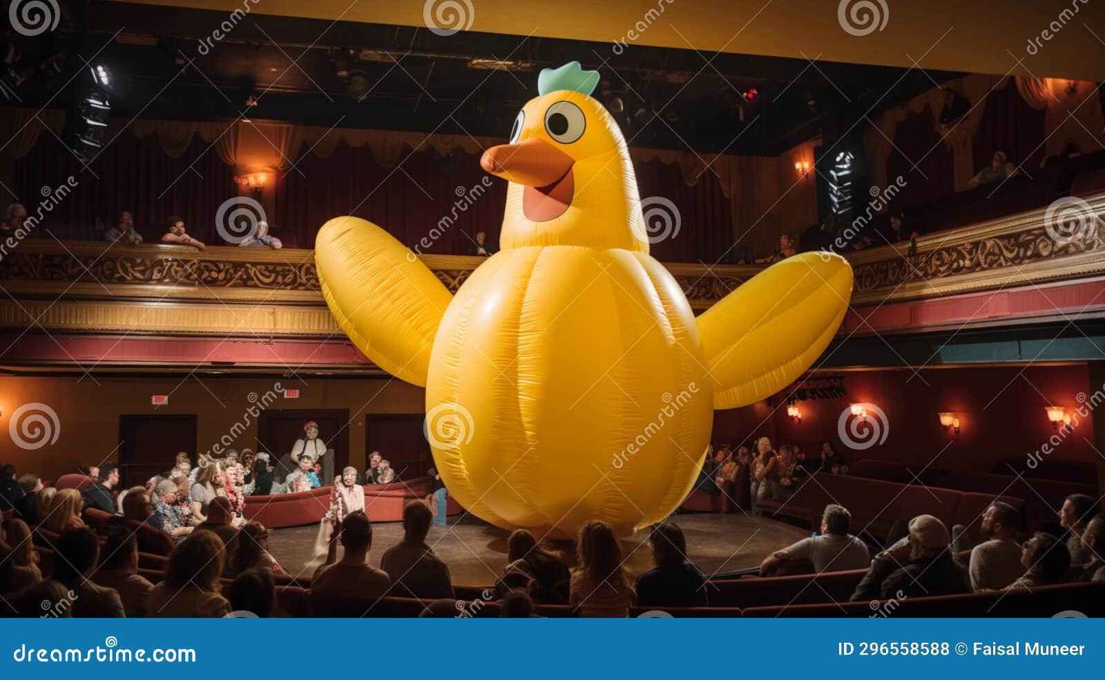 A Giant, Inflatable Rubber Chicken Balloon, Hovering Over a Comedy Show ...