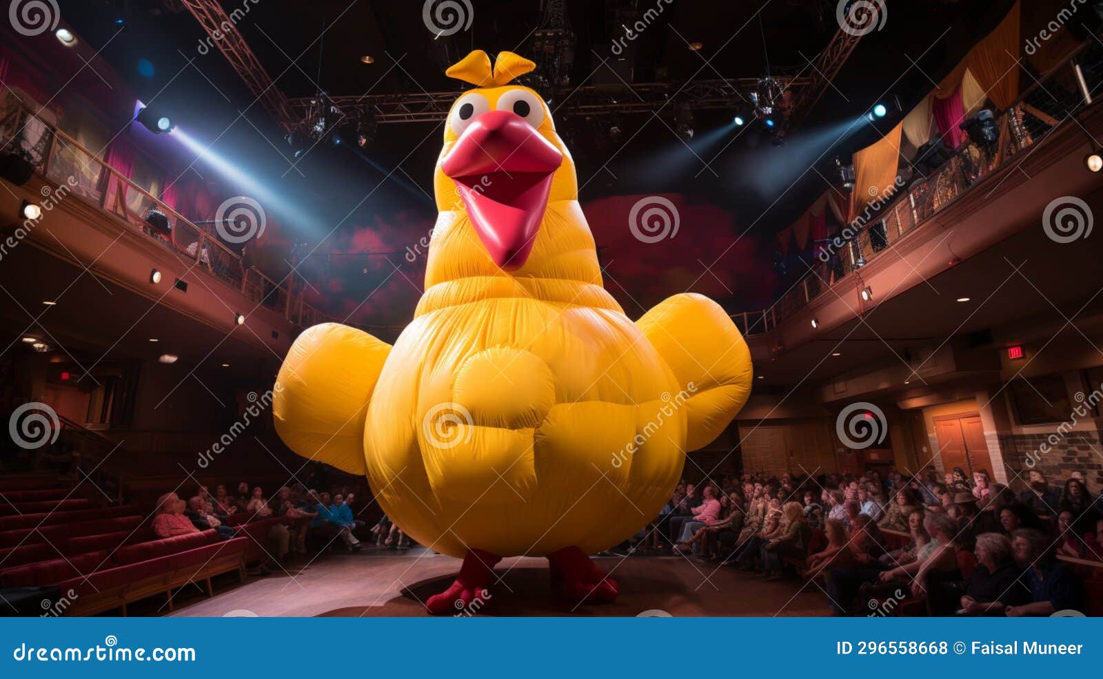 A Giant, Inflatable Rubber Chicken Balloon, Hovering Over a Comedy Show ...