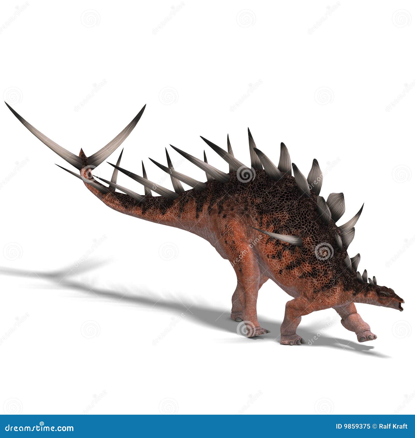 Giant Kentrosaurus Dinosaur Stock Illustration - Illustration of forest ...