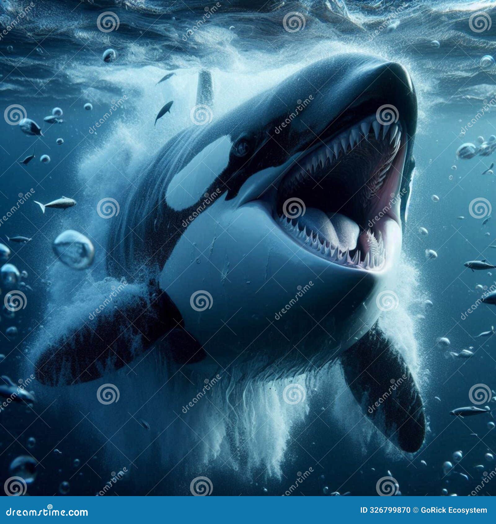 The Giant Killer Whale in the Sea is Rampaging Stock Photo - Image of ...