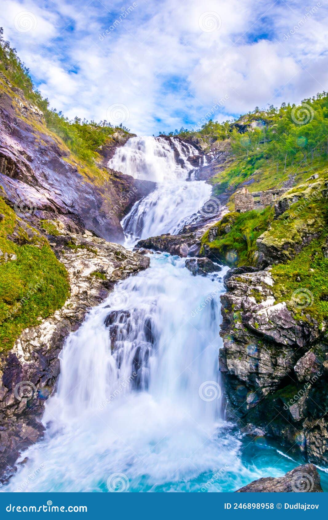 Giant Kjosfossen Waterfall in Flam - Norway...IMAGE Stock Photo - Image ...