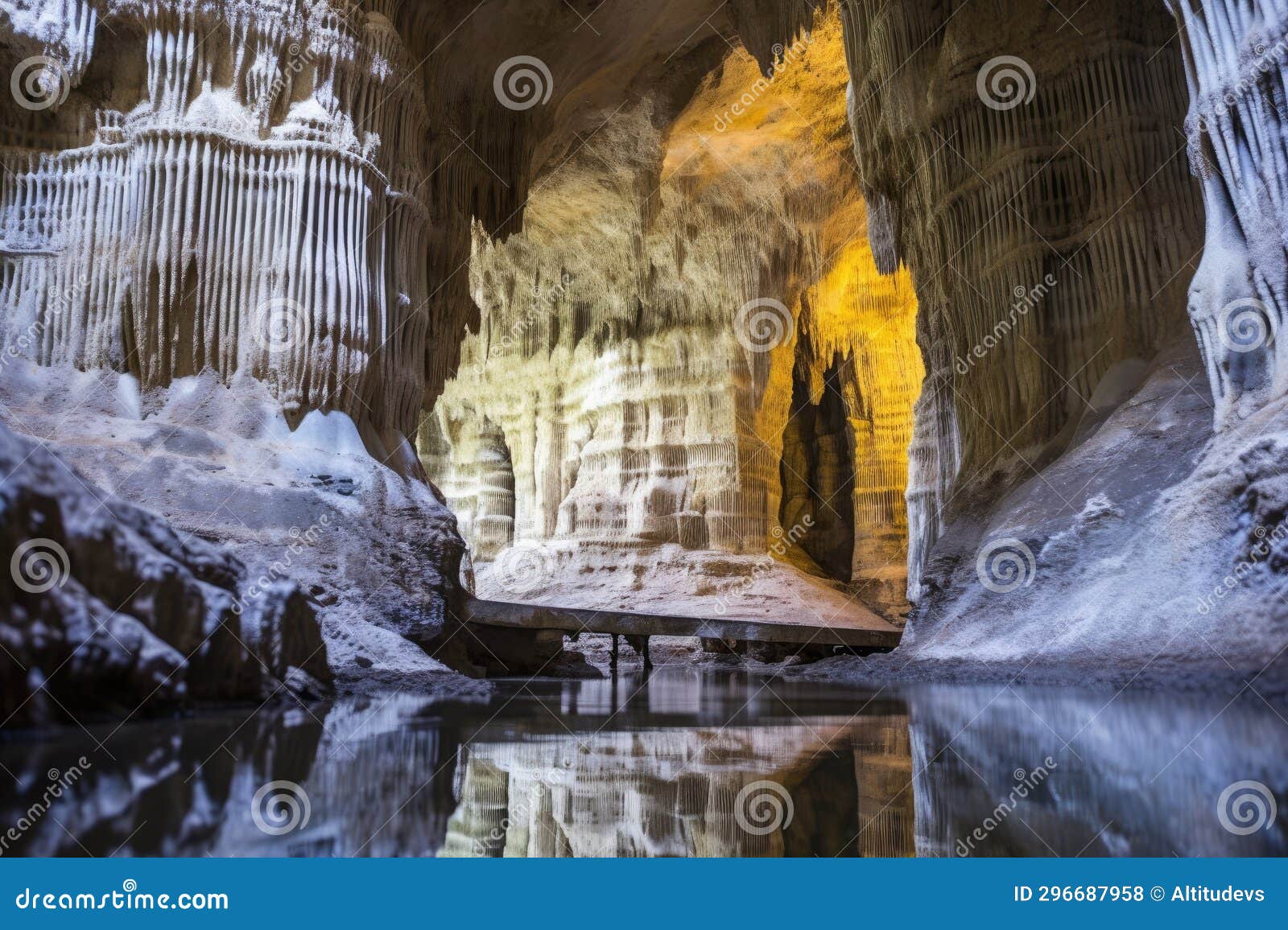 Giant Limestone Caves with Stalactites and Stalagmites Stock Photo ...