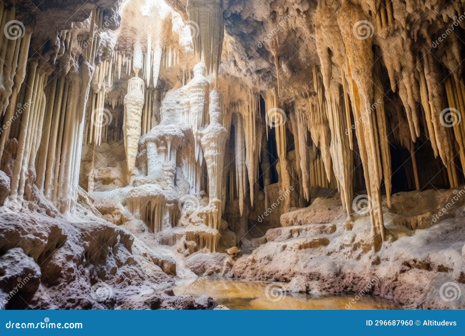 Giant Limestone Caves with Stalactites and Stalagmites Stock Photo ...