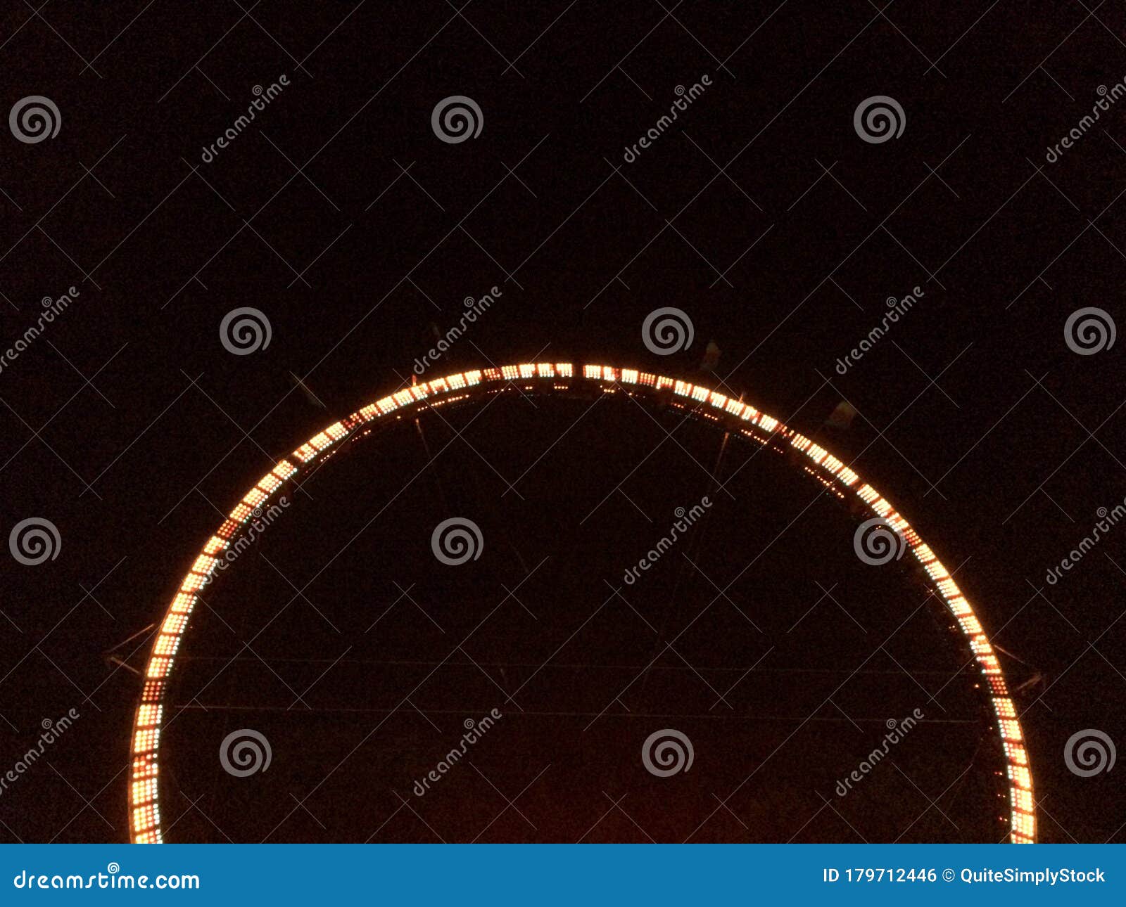 Giant Loop Ride at Fairgrounds at Night Stock Photo - Image of ...