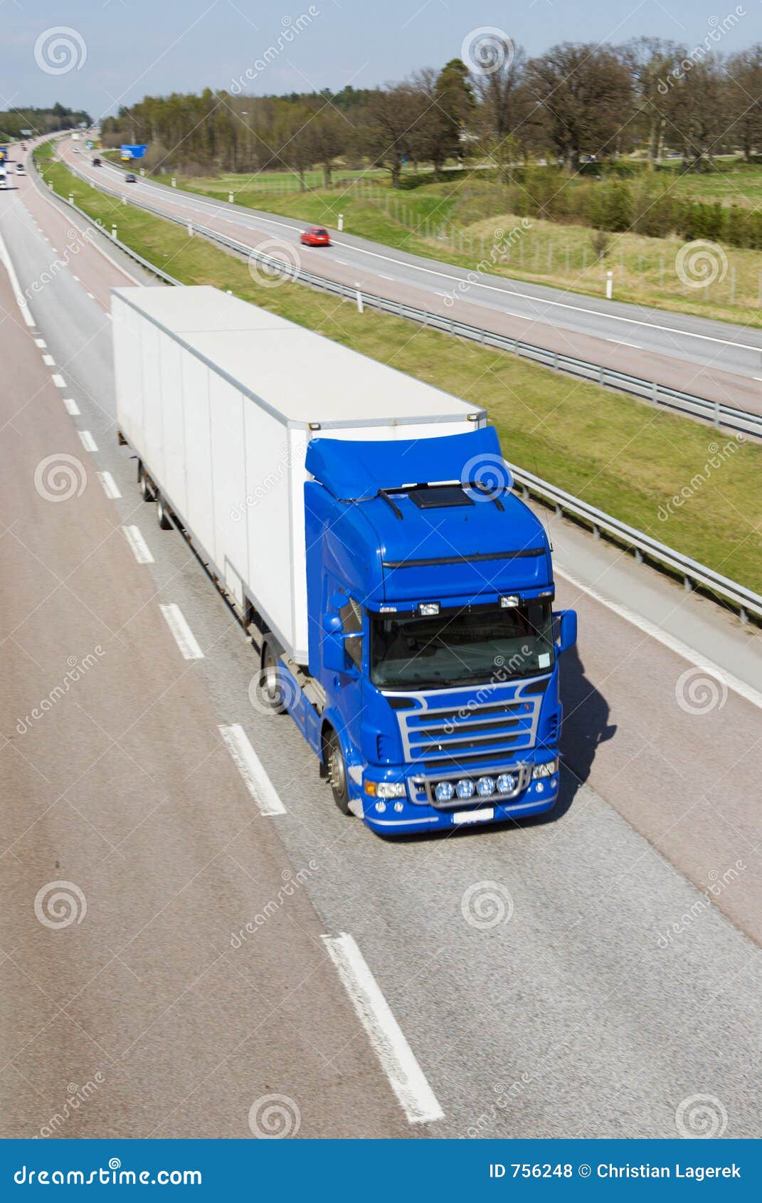 Giant Lorry Speeding through Countryside Stock Photo - Image of ...