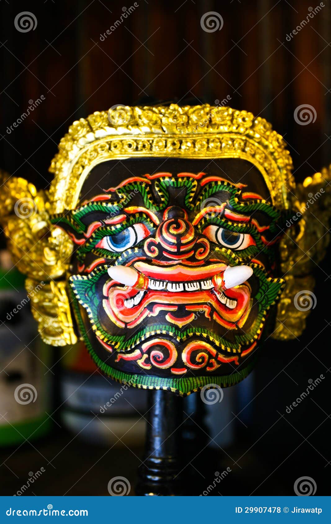 Thai giant khon mask stock photo. Image of giant, craft - 29907478