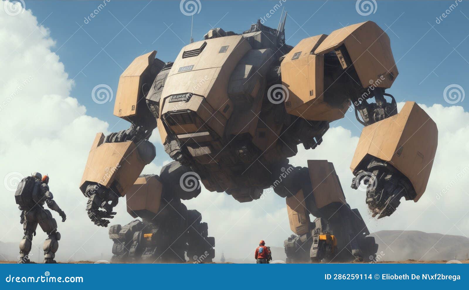Giant Mech by EHJS_deNAGA stock illustration. Illustration of army ...
