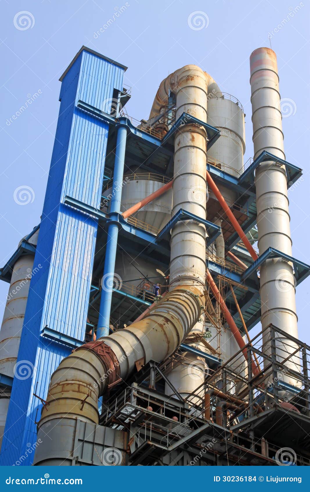 Giant Mechanical Facilities in a Cement Factory Stock Photo - Image of ...
