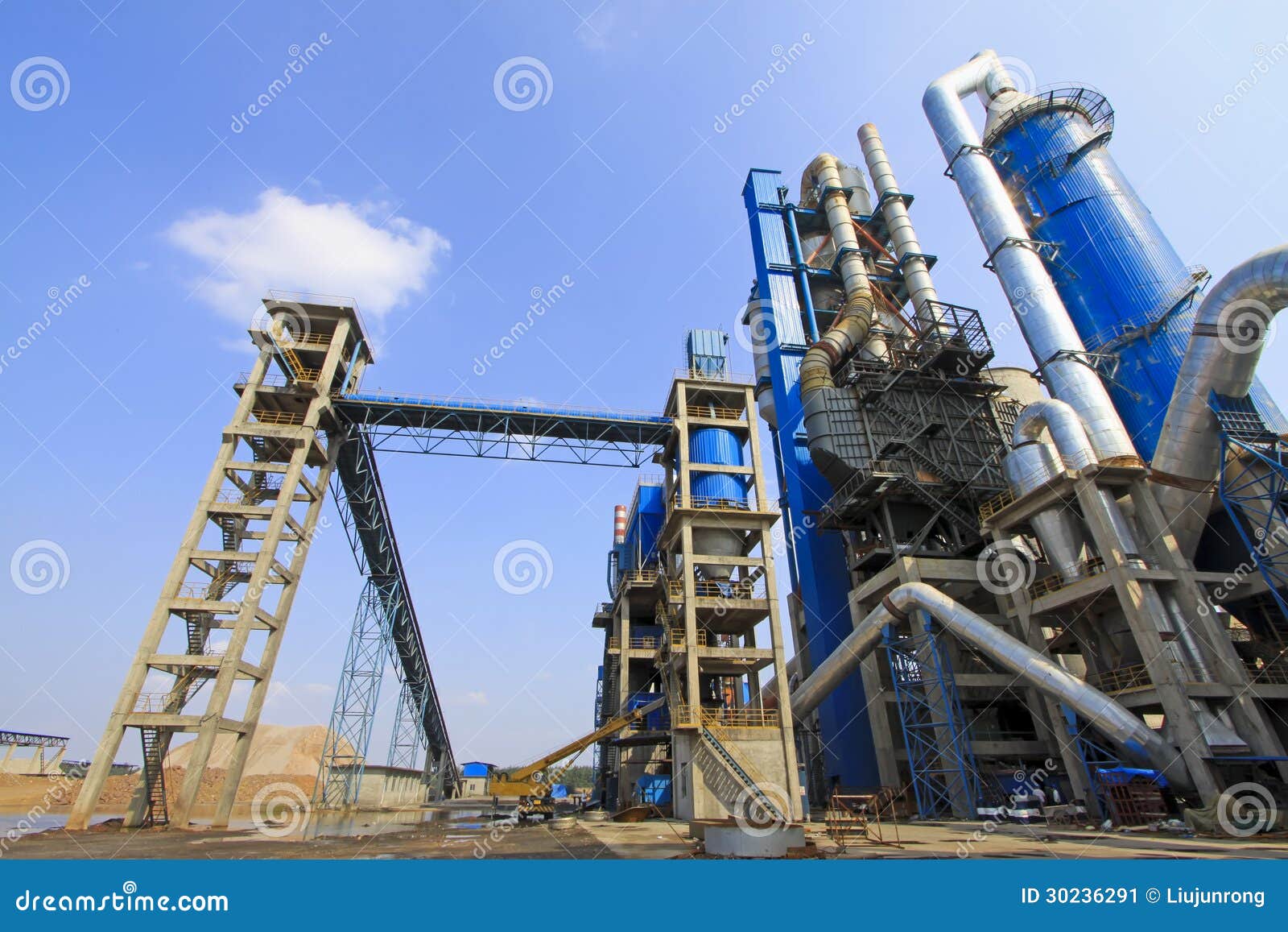 Giant Mechanical Facilities in a Cement Factory Stock Image - Image of ...
