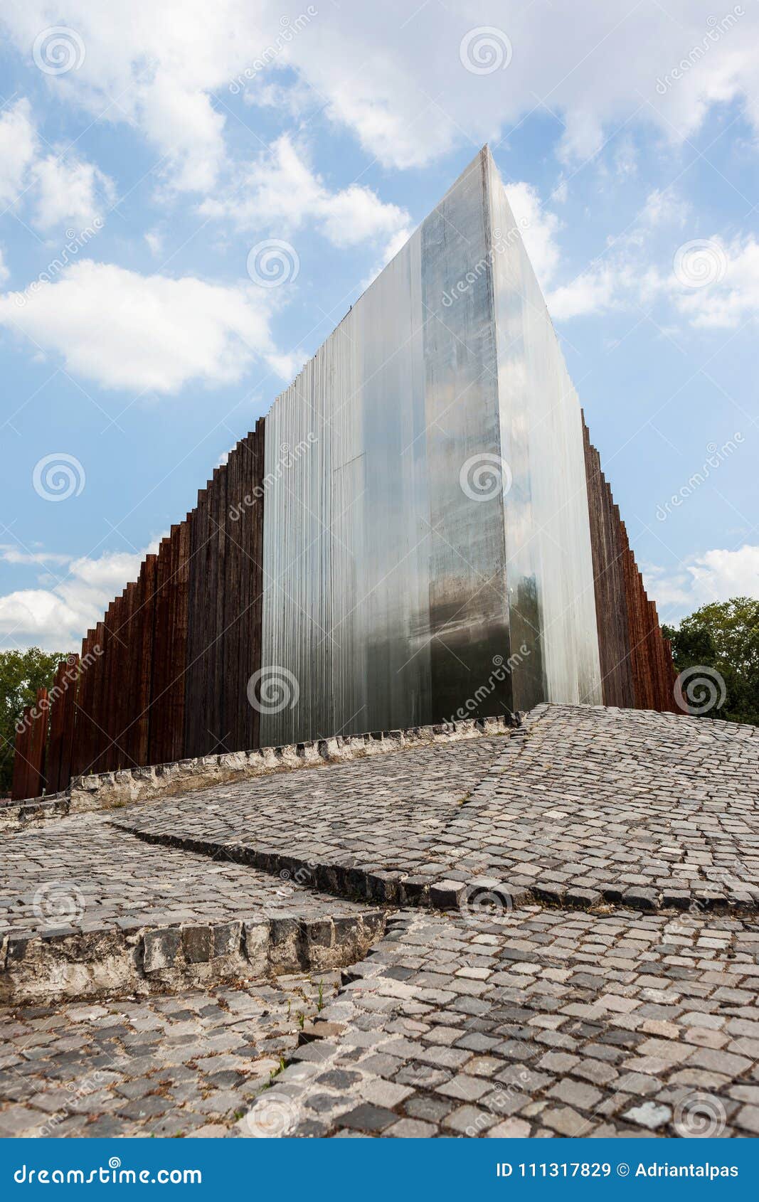 Giant Metal Monument With Blue Sky Background Editorial Photo ...