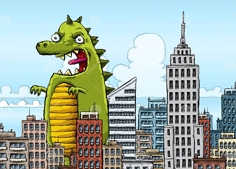 Giant Monster Rampage stock illustration. Illustration of monster ...
