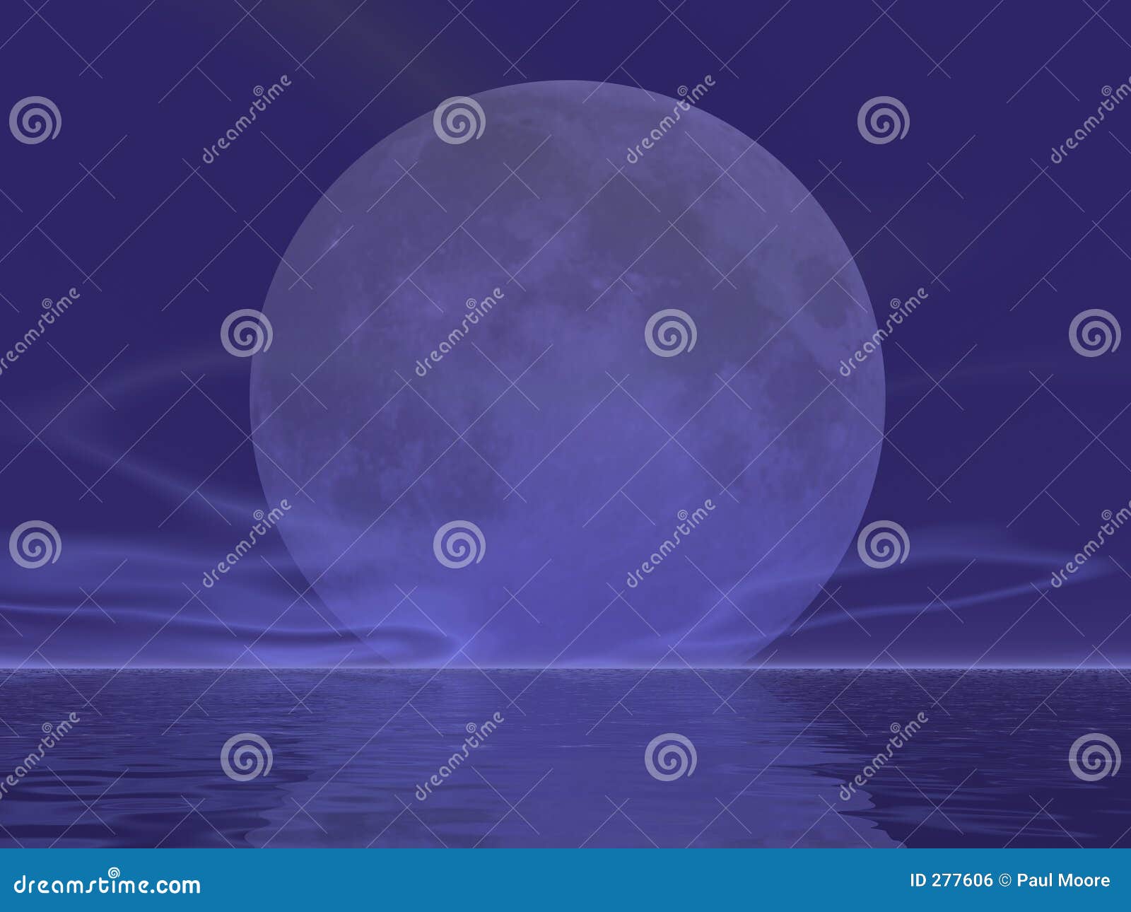 Giant Moon Rising stock illustration. Illustration of banks - 277606