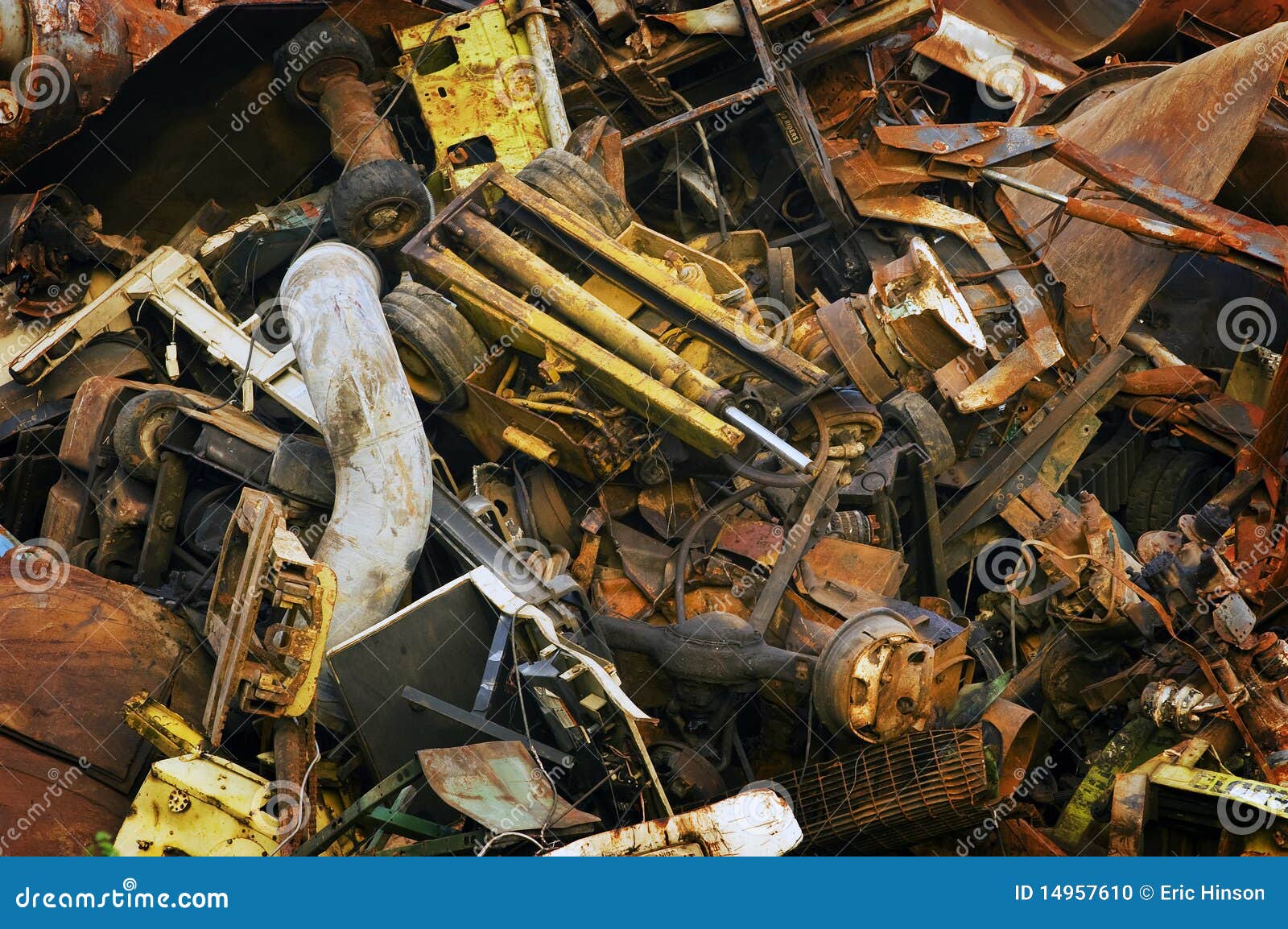 Giant Mountain of Heavy Scrap Metal Stock Photo - Image of landfill ...