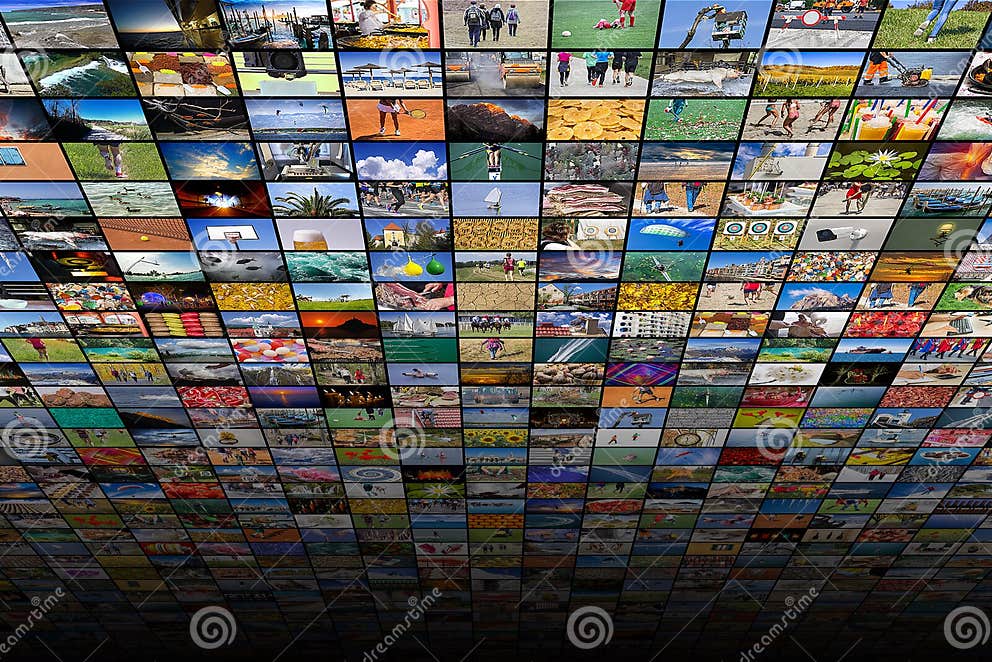 Giant Multimedia Widescreen Video and Image Stock Photo - Image of ...