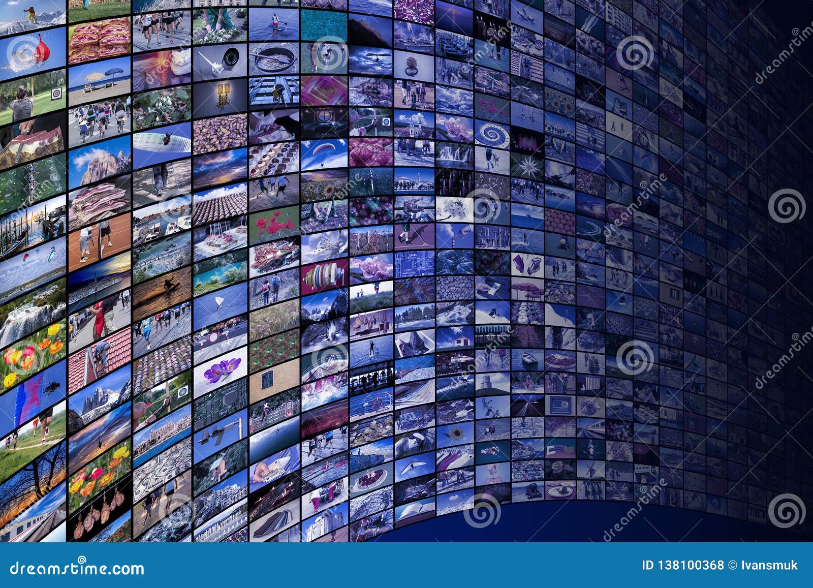 Giant Multimedia Widescreen Video and Image Stock Photo - Image of ...