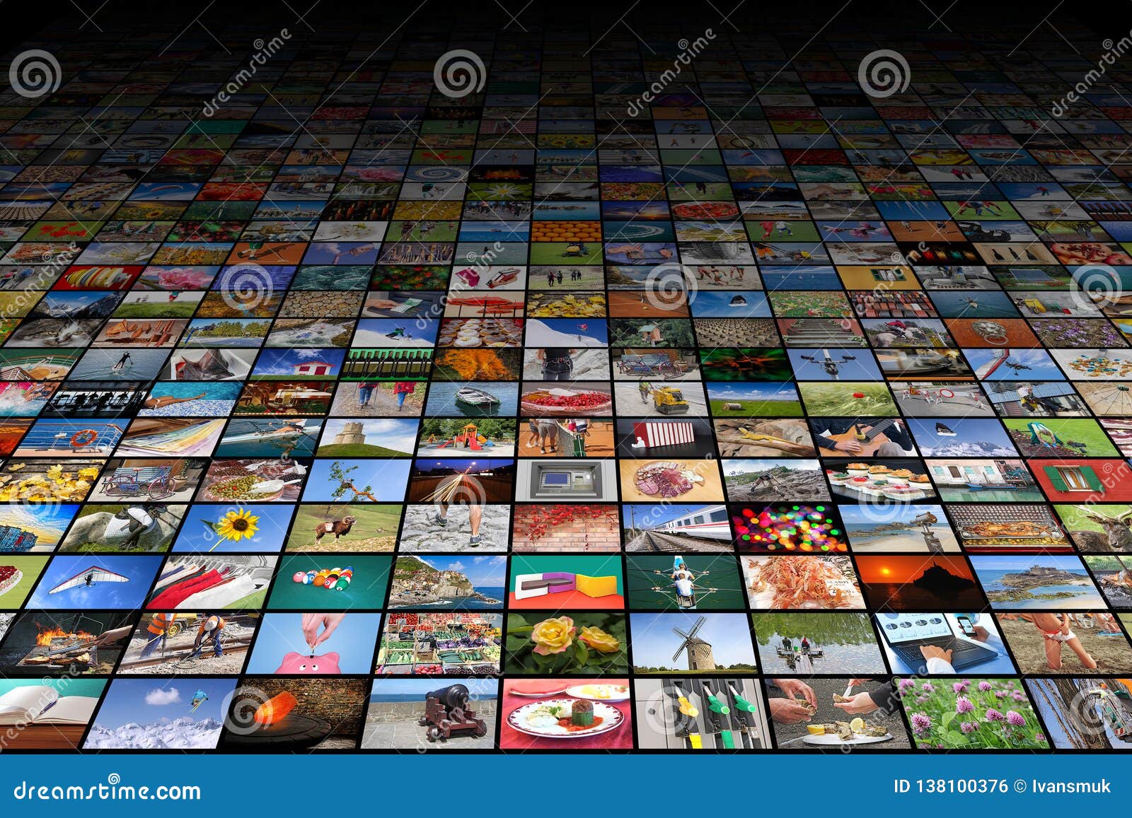 Giant Multimedia Widescreen Video and Image Stock Photo - Image of ...