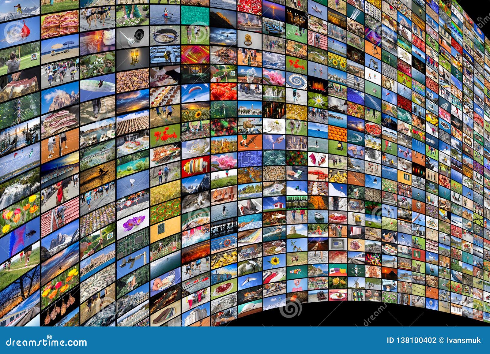 Giant Multimedia Widescreen Video and Image Stock Photo - Image of high ...