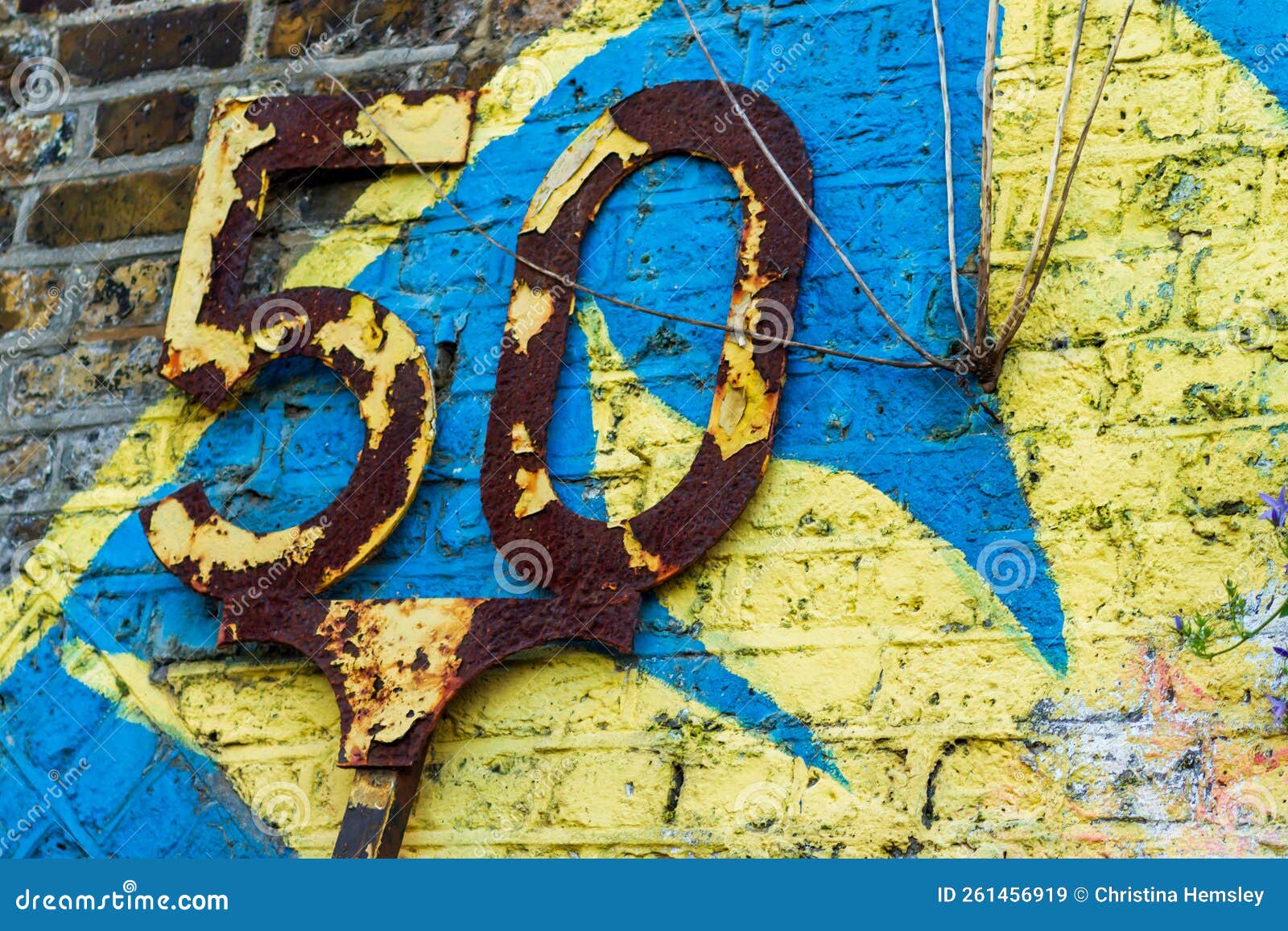 Giant number 50 stock image. Image of rusty, detail - 261456919