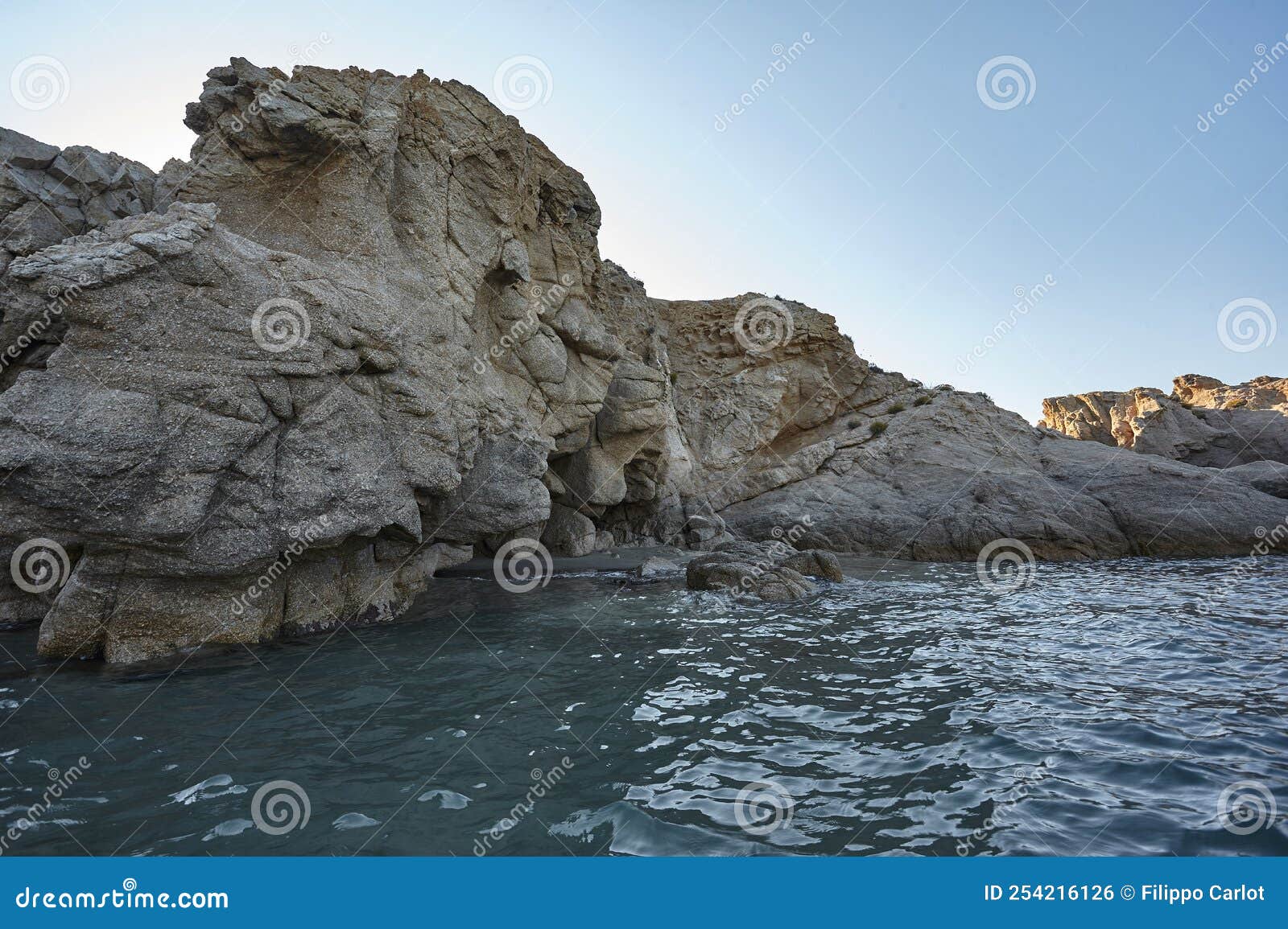 The Rocky Wall Overlooking the Sea Stock Photo - Image of rock, island ...