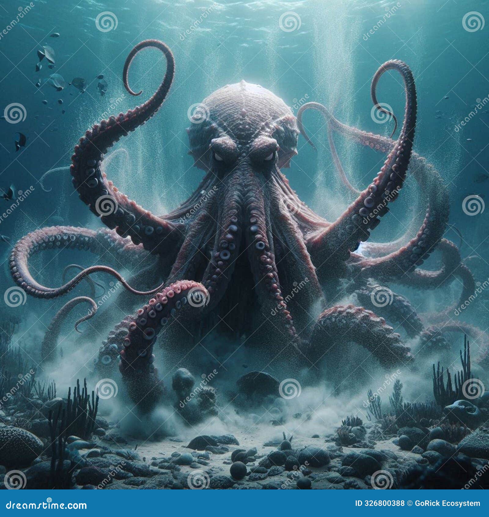 Giant Octopus Very Angry on the Deep Sea Stock Photo - Image of angry ...