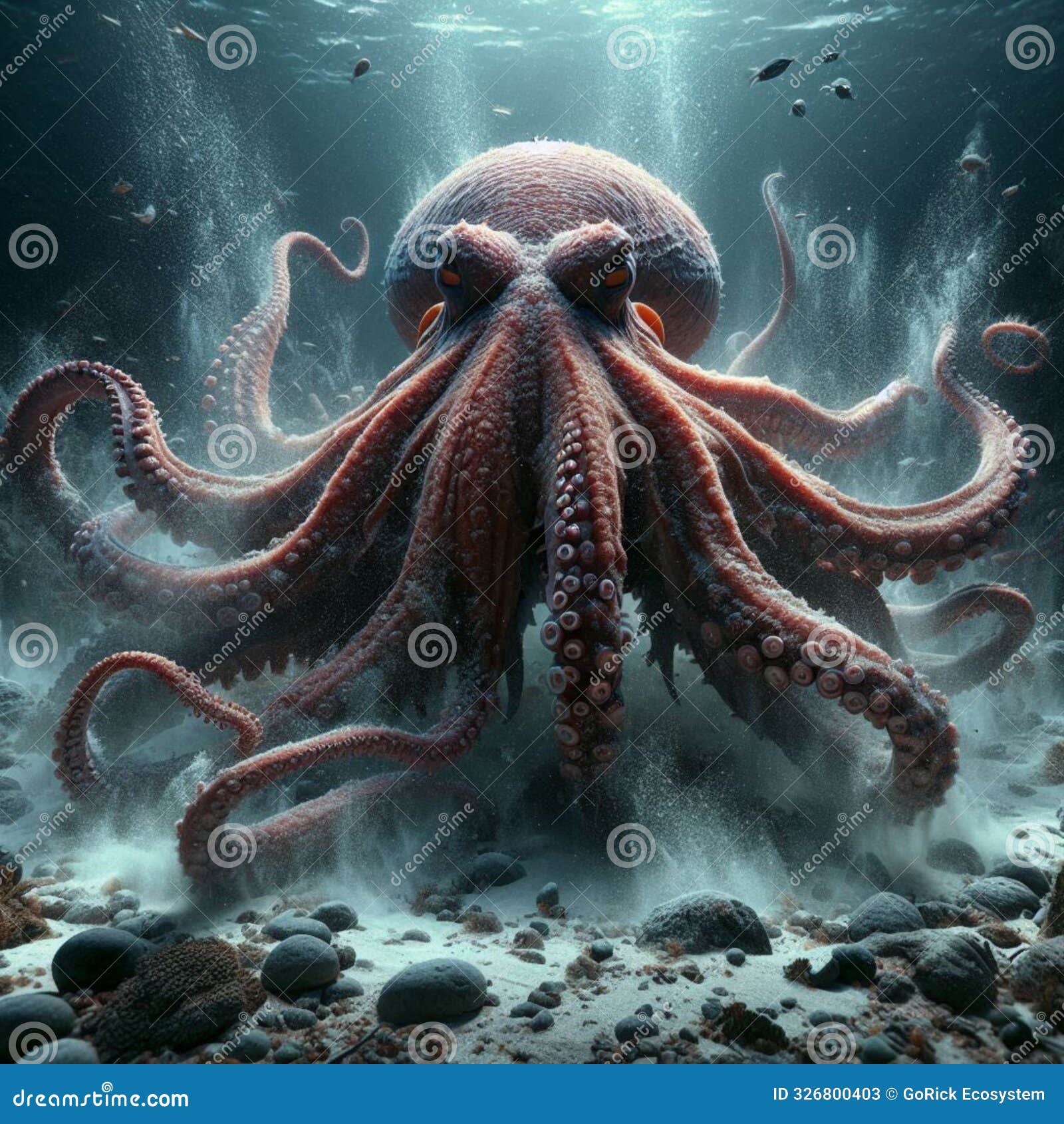 Giant Octopus Very Angry on the Deep Sea Stock Image - Image of deep ...