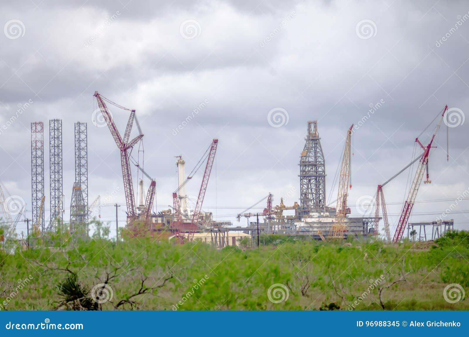 Giant Oil Rigs Structures in Texas Stock Image - Image of island ...